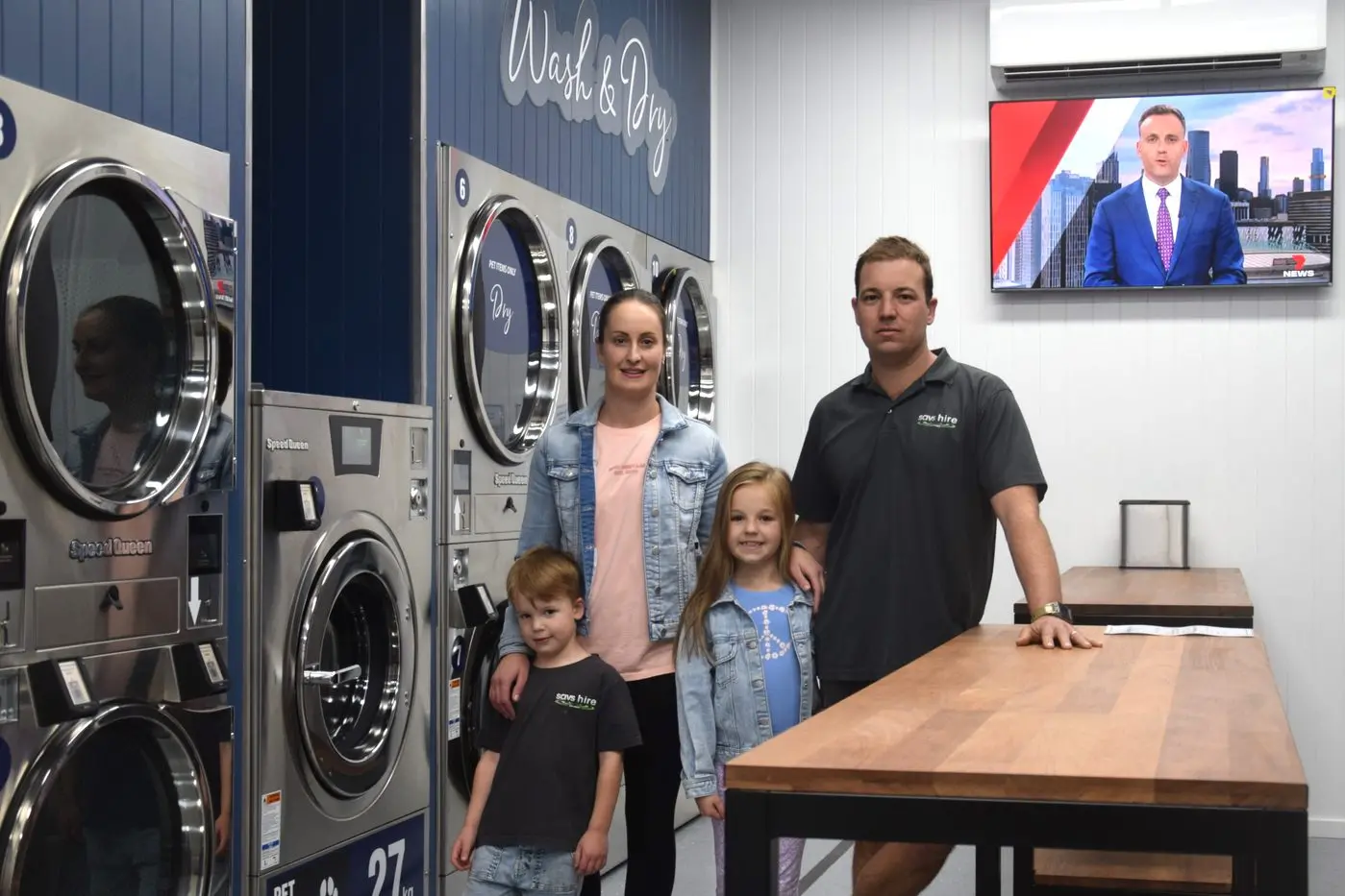 Reprieve for stinky clothes as Euroa family opens new laundromat
